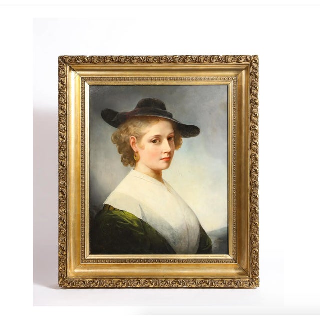 Portrait Painting “Lady in Green” British School, Circa 1840 | Chairish