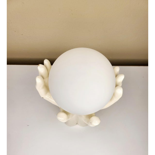 Vintage French Hand Sculpture Light | Chairish