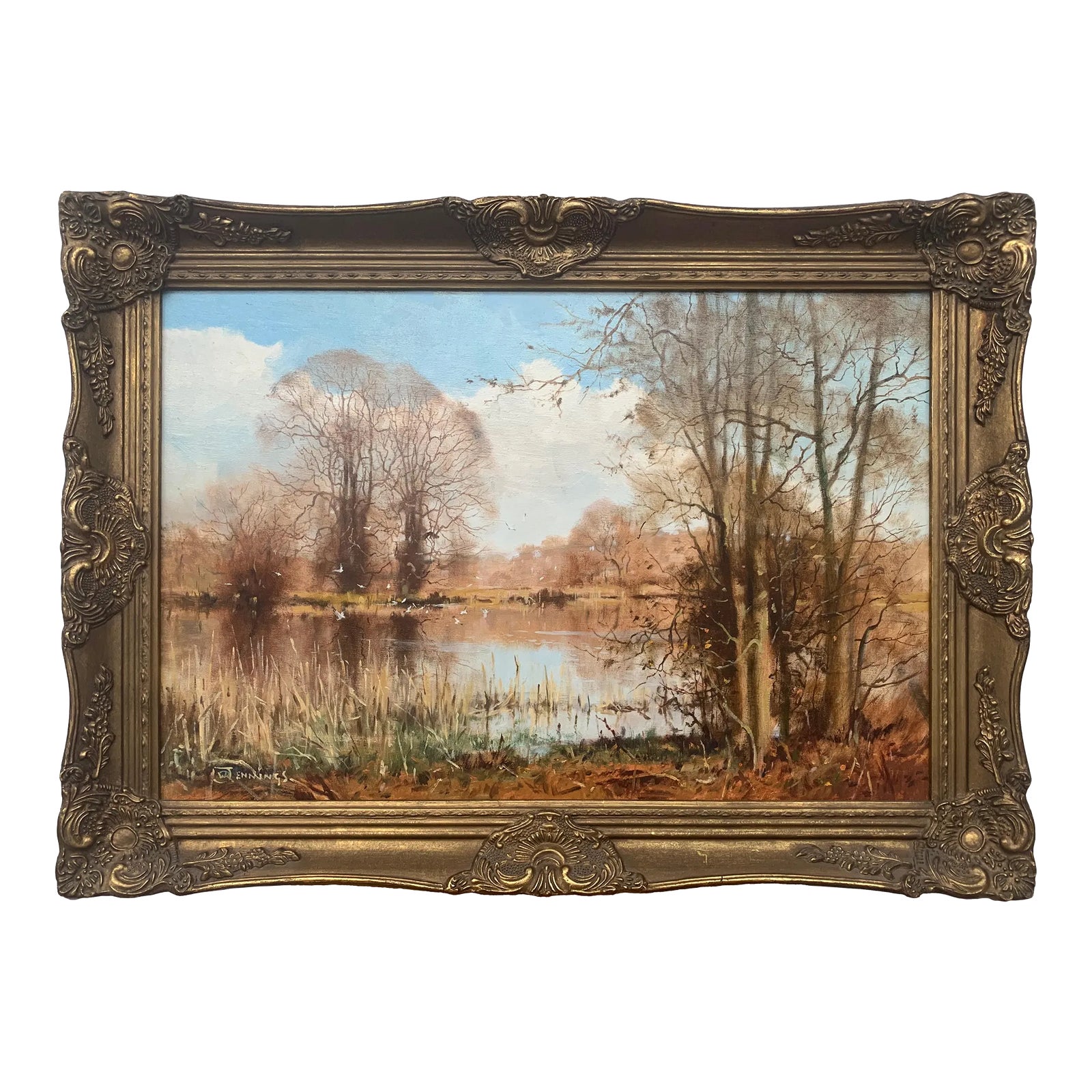 Walter Robin Jennings, Winter Gulls Original Landscape Oil Painting by ...