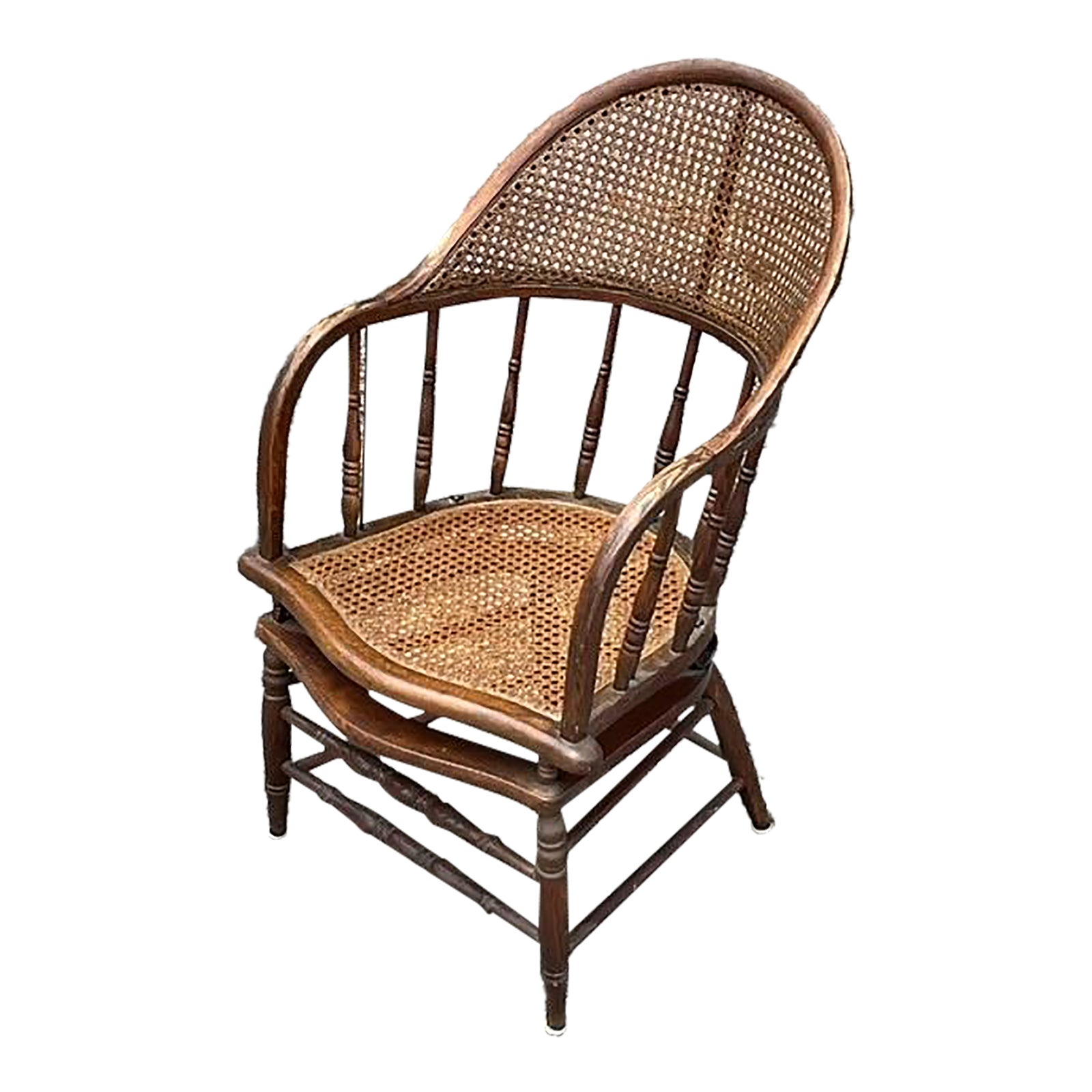 Vintage Regency Cane and Oak Chair | Chairish