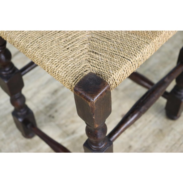 Antique Dark Oak String Stool | Chairish