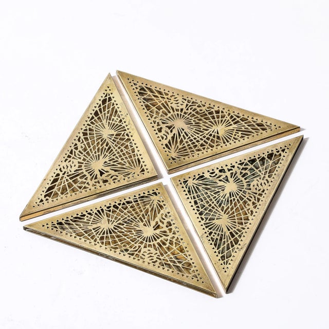 Set of Bronze Blotter Corners in the Pine Needle Pattern by Tiffany ...