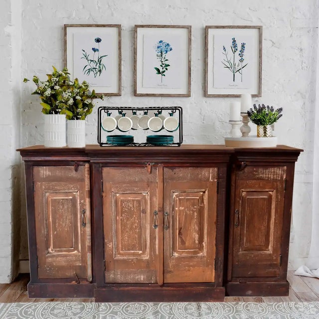 Rustic 4 Doors Sideboard | Chairish