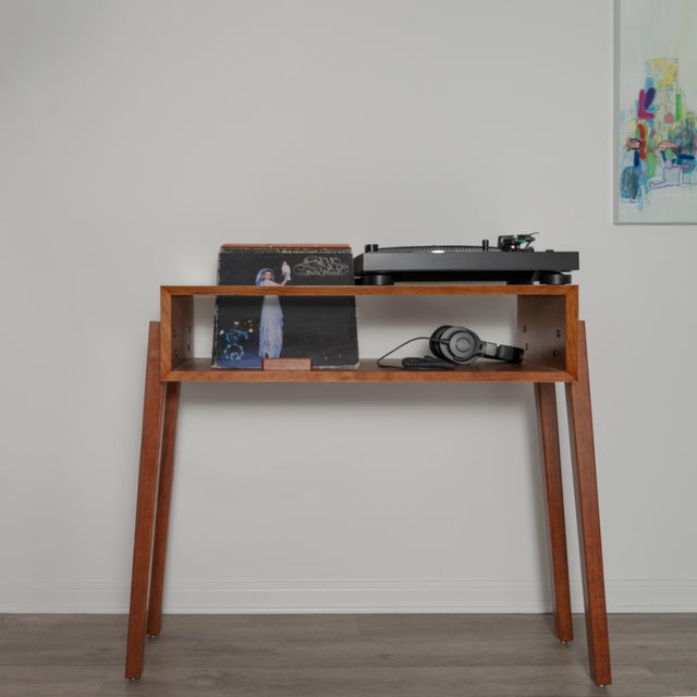 Solid Cherry Record Player Stand | Chairish
