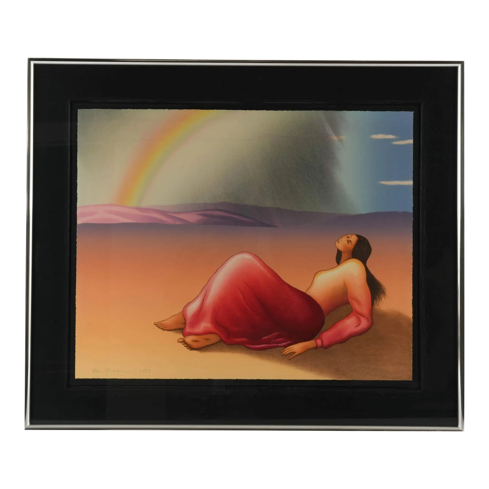 1990s Framed Signed r.c. Gorman Limited-Edition "Rainbow" Lithograph ...