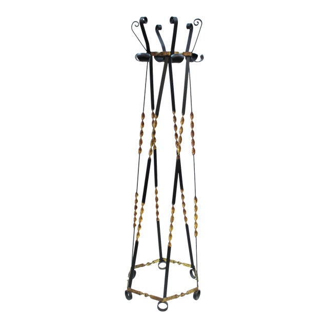 Mid-Century Wrought Iron Coat Rack | Chairish