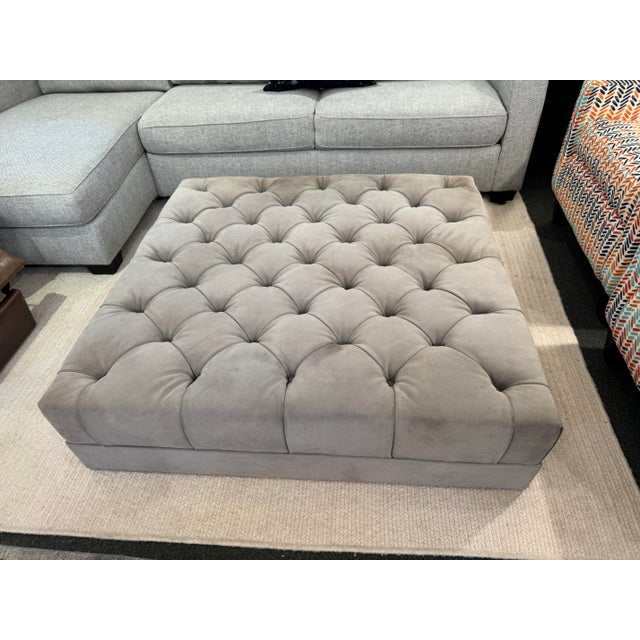 Thomas Pheasant for Baker Furniture Paris Tufted Large Square Ottoman | Chairish