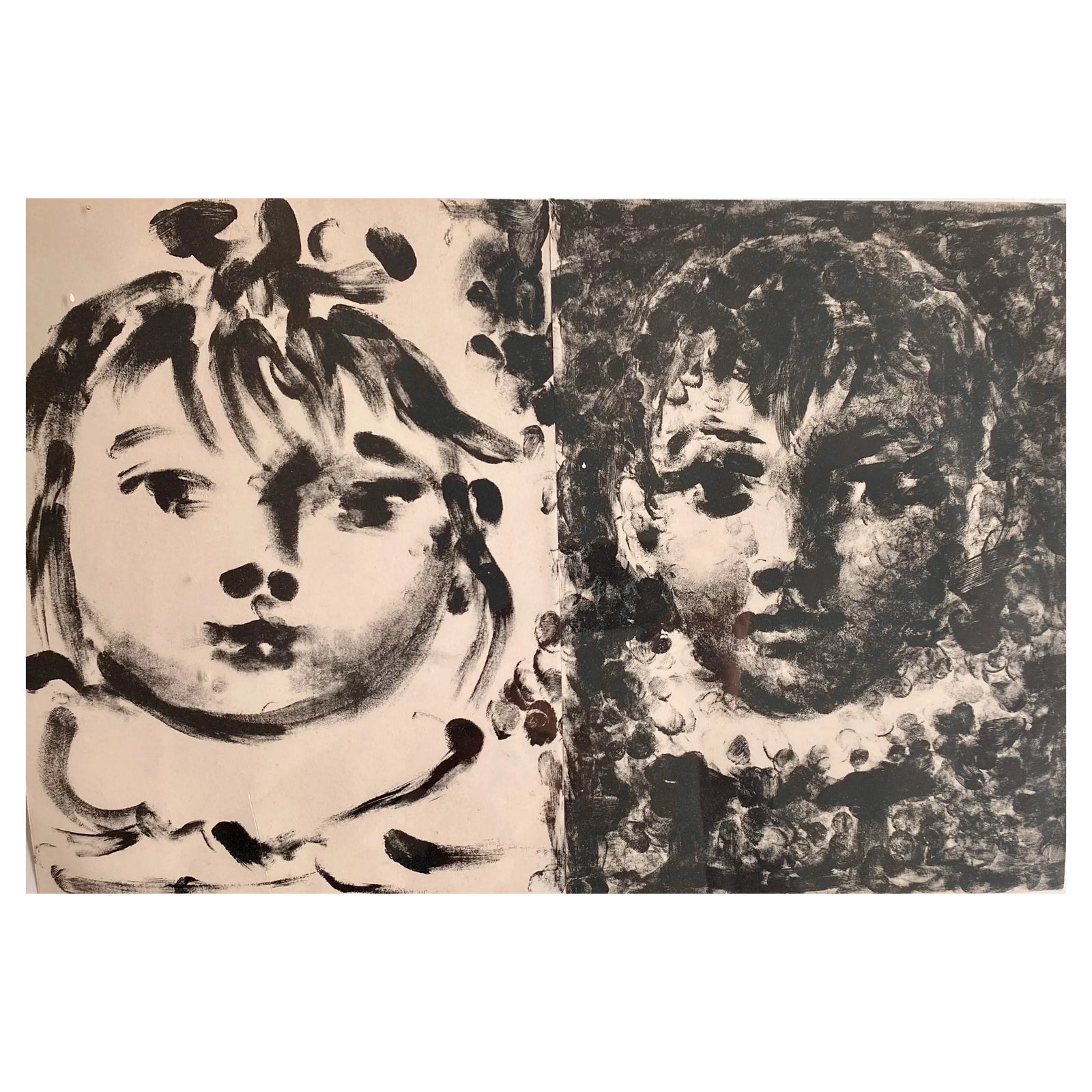 Pablo Picasso, Portrait of the Children Paloma & Claude, Lithograph ...