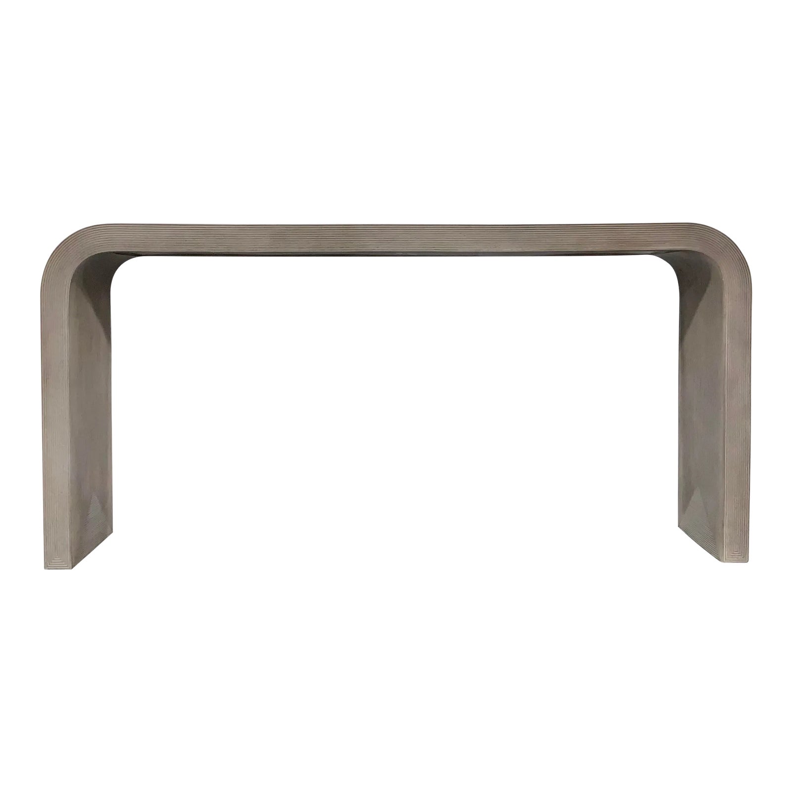 Organic Modern Beige Finished Waterfall Console Table | Chairish