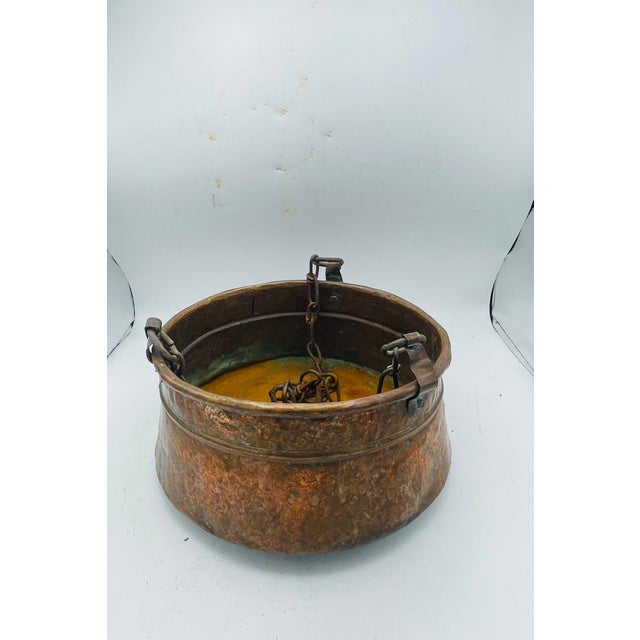 Antique Hanging Copper Pot / Planter | Chairish