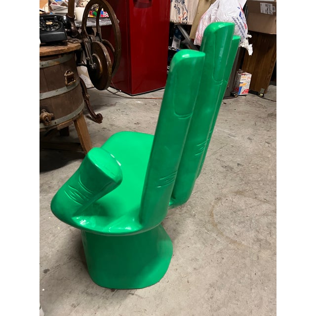 1970s Pop Art Kelly Green Hand Chair | Chairish