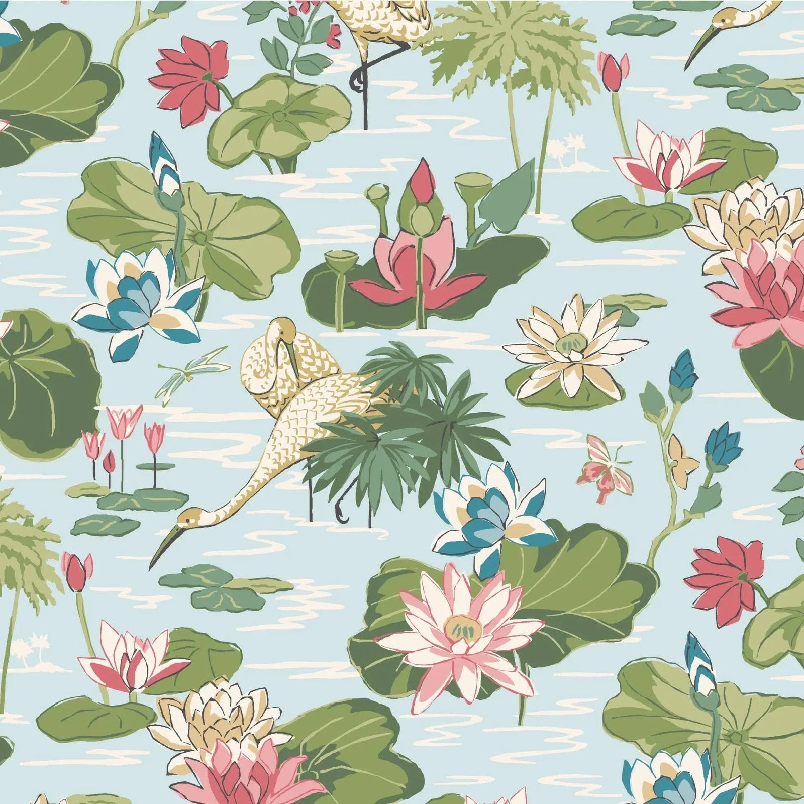 Meadow Club Sky Blue Wallpaper Sample | Chairish