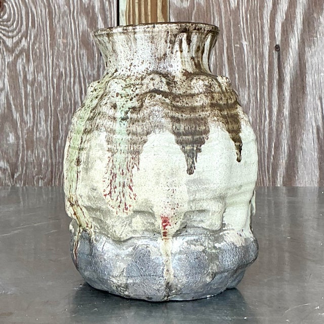 Vintage Bono Original Studio Pottery Vase | Chairish