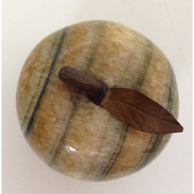 Mini Marble Green Apple Paperweight | Chairish