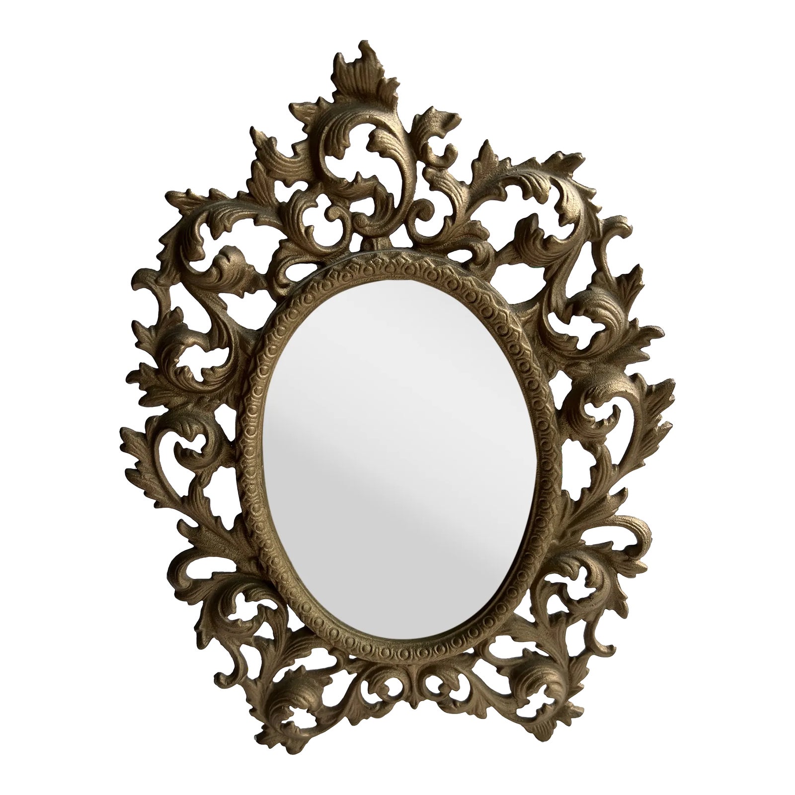 Vintage Brass Scroll Frame With Stand | Chairish