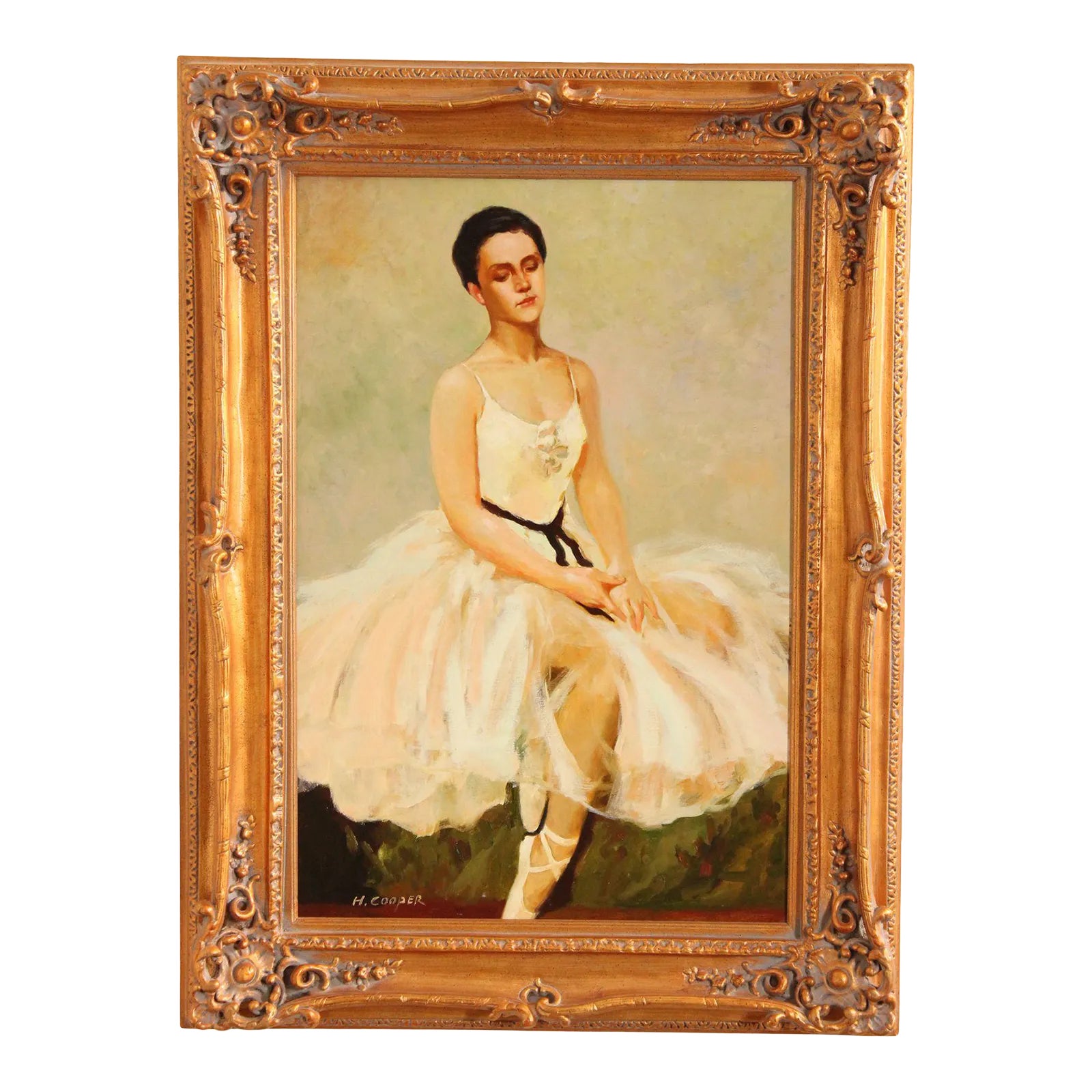 20th Century Portrait of 'Ballerina' Original Oil Painting, Signed ' H ...