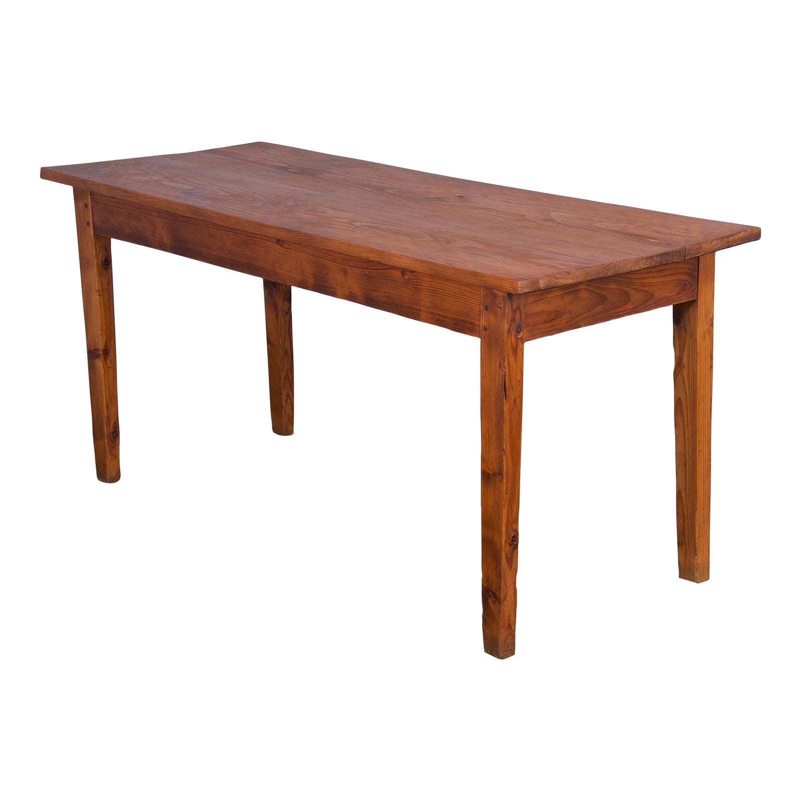 Antique French Farmhouse Rustic European Pine Dining Table | Chairish
