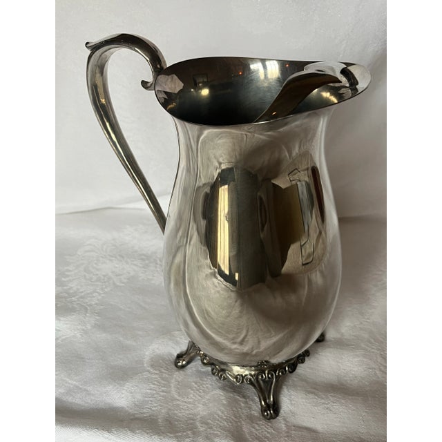 Mid 19th Century Rogers Silverplate Footed Pitcher With Ice Lip | Chairish