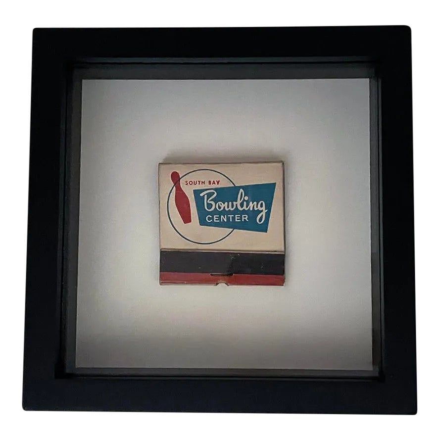 Mid 20th Century Bowling Center Framed Vintage Matchbook | Chairish