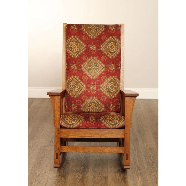Stickley Mission Collection Oak Spindle Rocker | Chairish