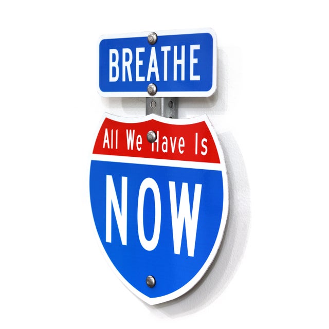 Floating Innerstate Now VII - Steel Street Sign Inspired Sculpture ...