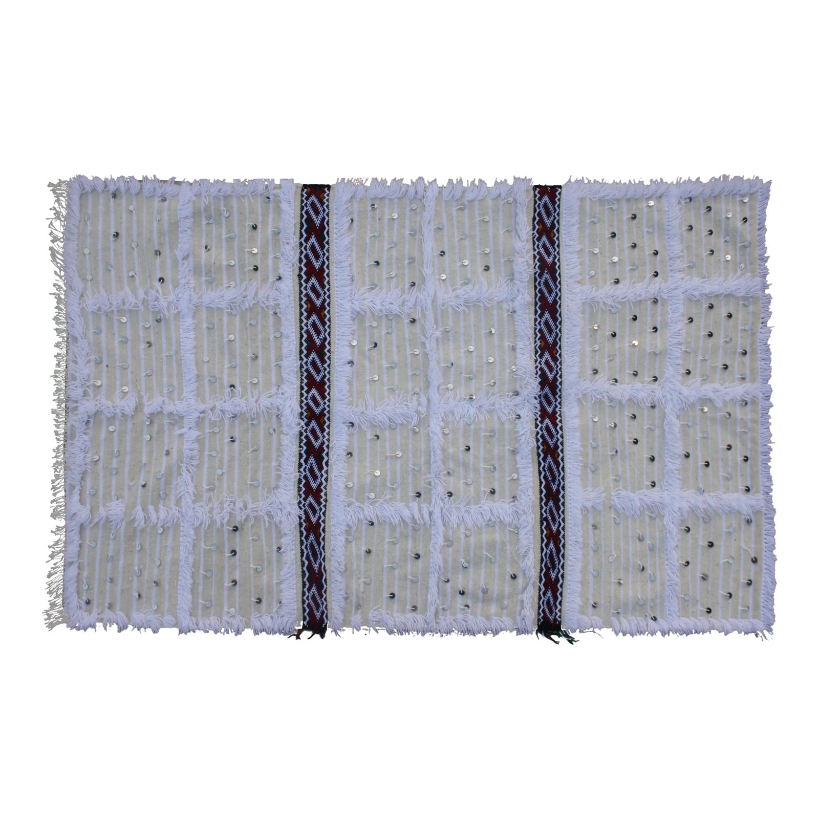 Moroccan Berber Handira W/ Fringes | Chairish