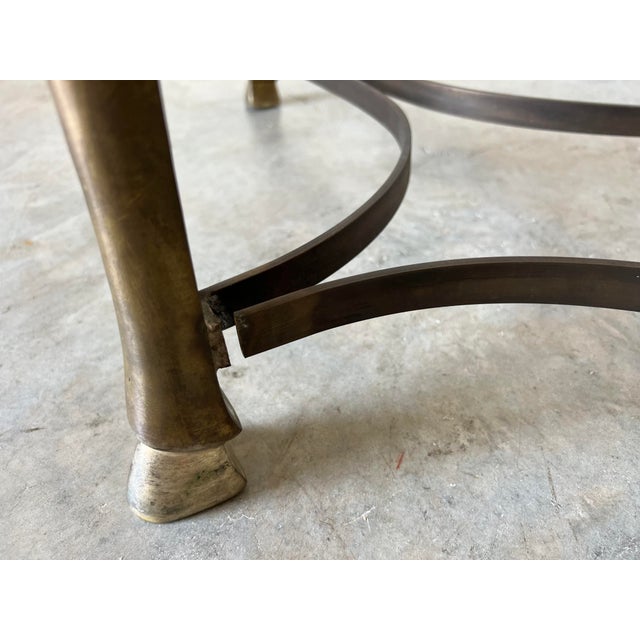 Maison Charles - Style Silver Bronze Horse Base Oval Coffee Table With ...