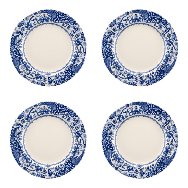 Spode Blue Italian Brocato Salad Plate 8" - Set of 4 | Chairish