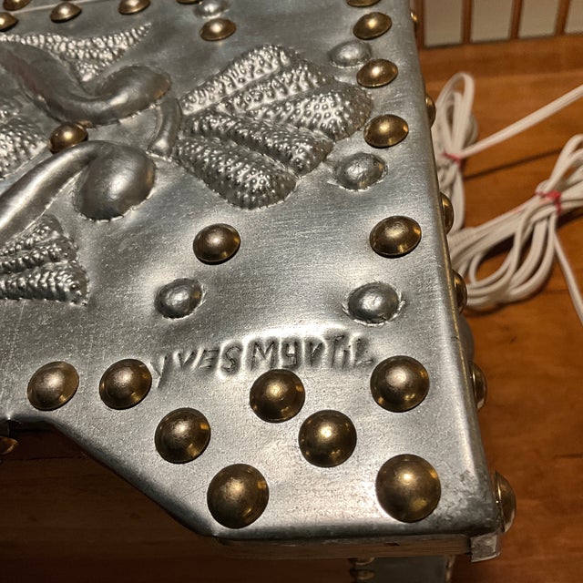 1990s Repousse Steel Metal Folk Art Lined Hinged Box Signed by Artist ...