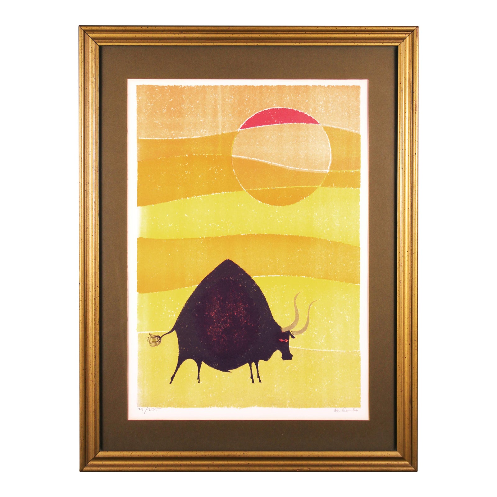 Mid 20th Century Keith De Carlo Bull Serigraph Signed & Numbered ...