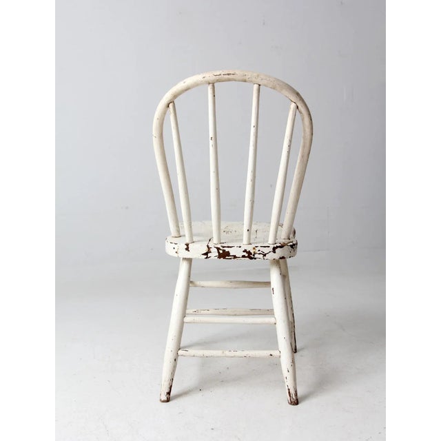 Antique White Spindle Back Chair | Chairish