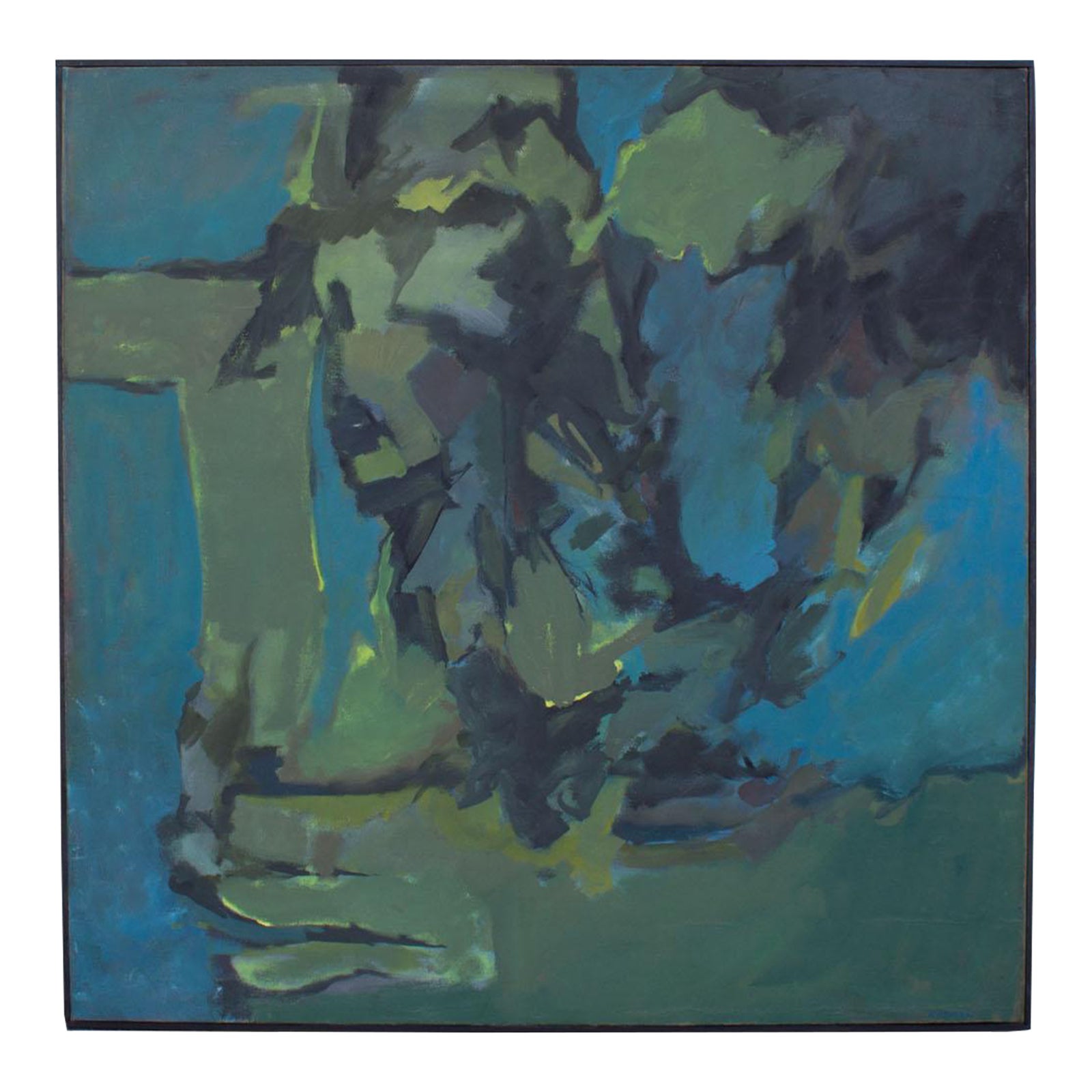 Mid-Century Oil on Canvas Abstract Painting Signed by Artist Steve ...