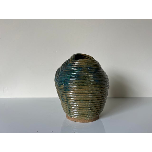 Vintage Handmade Coil Pottery Vase | Chairish