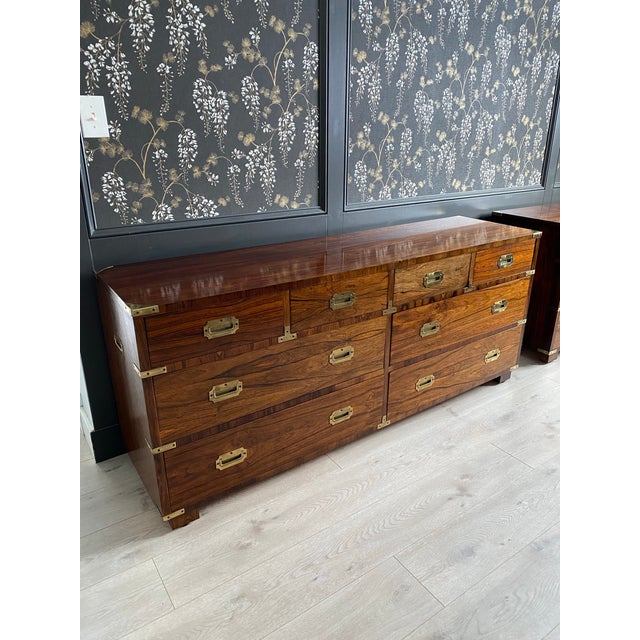 1960s Vintage Brazilian Rosewood Campaign Lowboy Dresser or Chest of ...