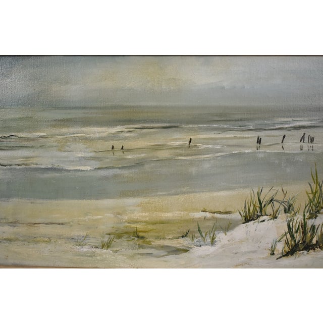 Vintage Framed Dunes Beachscape Oil Painting - Artist Signed | Chairish