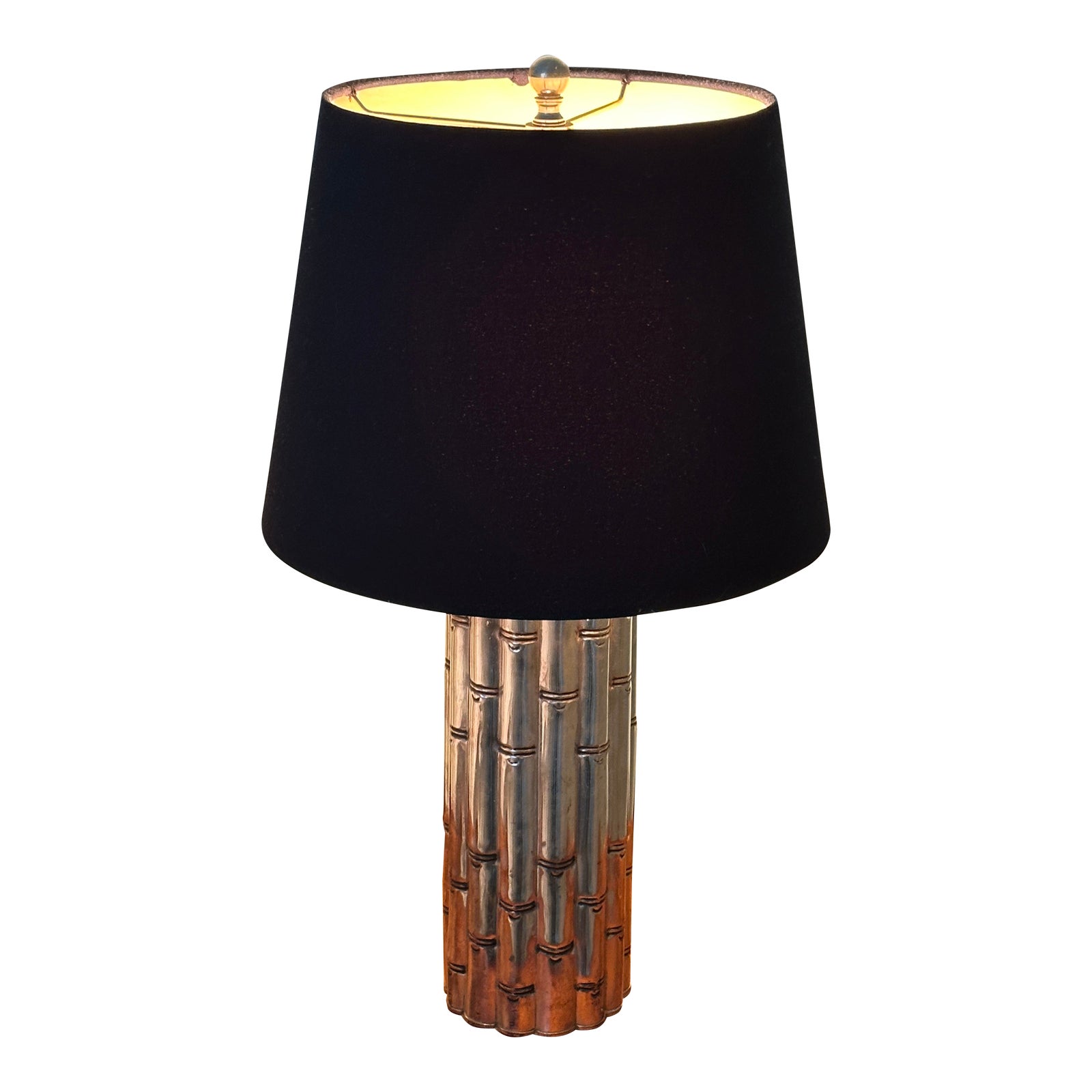 Lillian August Silver Bamboo Lamp—TWO Available | Chairish