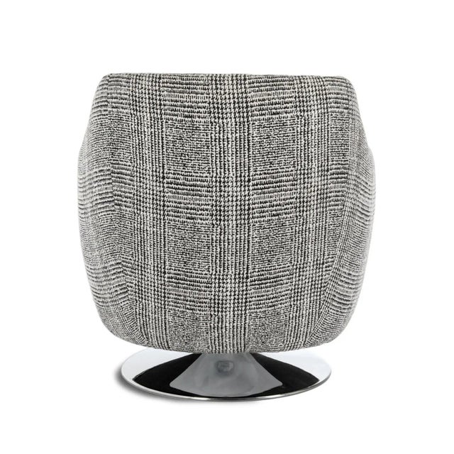 Layla Plaid Upholstered Swivel Chair | Chairish