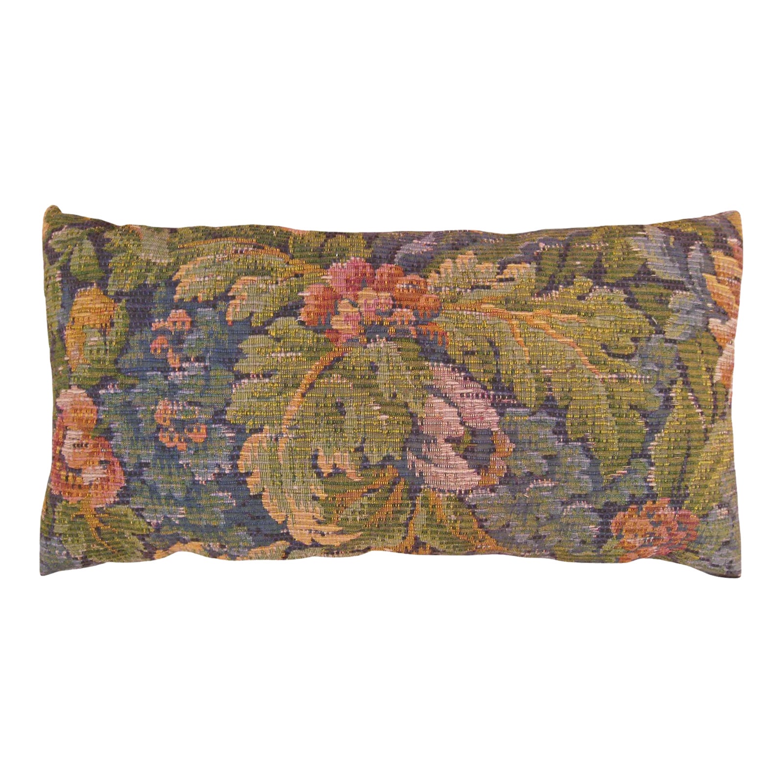 1910 Decorative Antique Jacquard Tapestry Pillow with Floral Elements ...