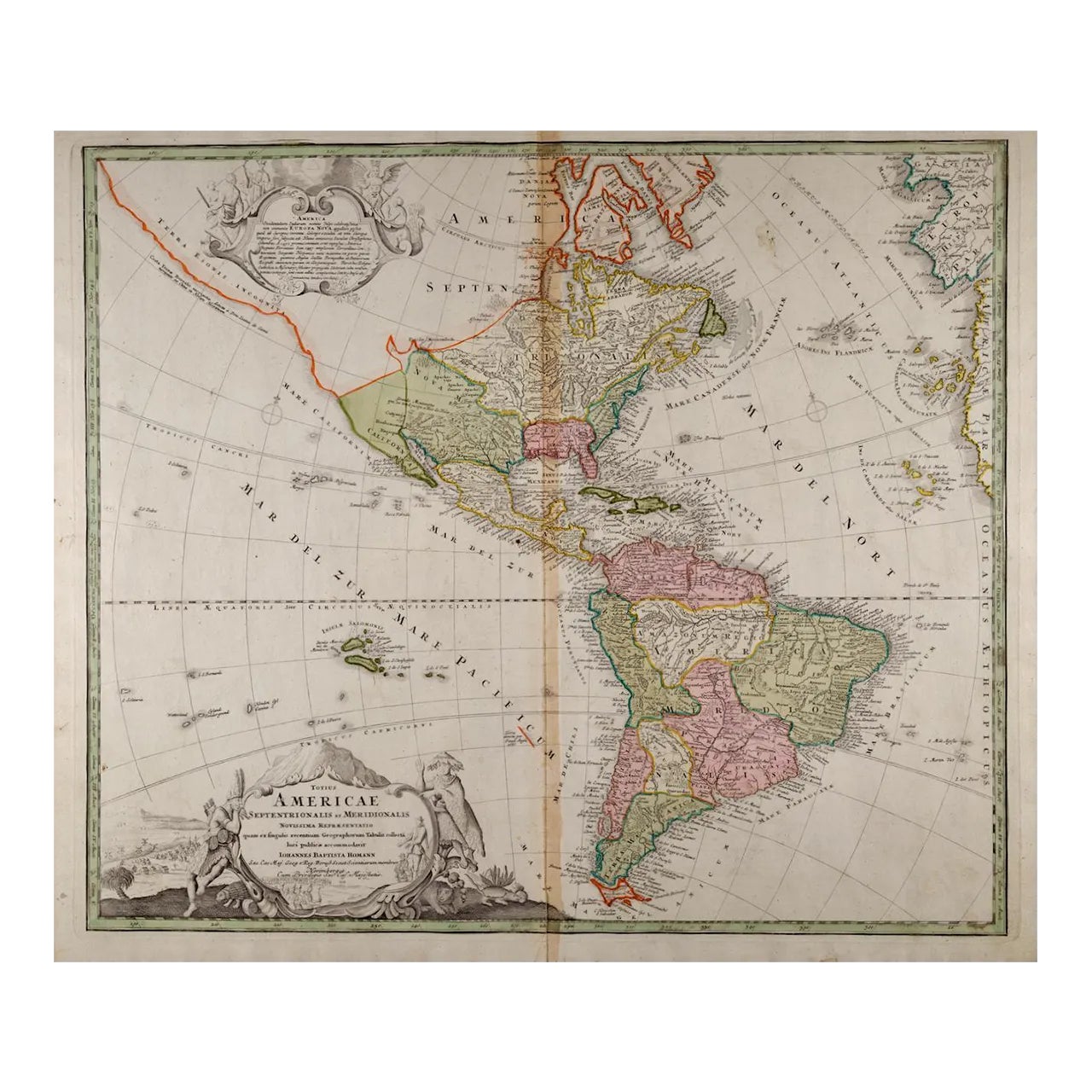 Johann Baptist Homann North and South America: An 18th Century Hand ...