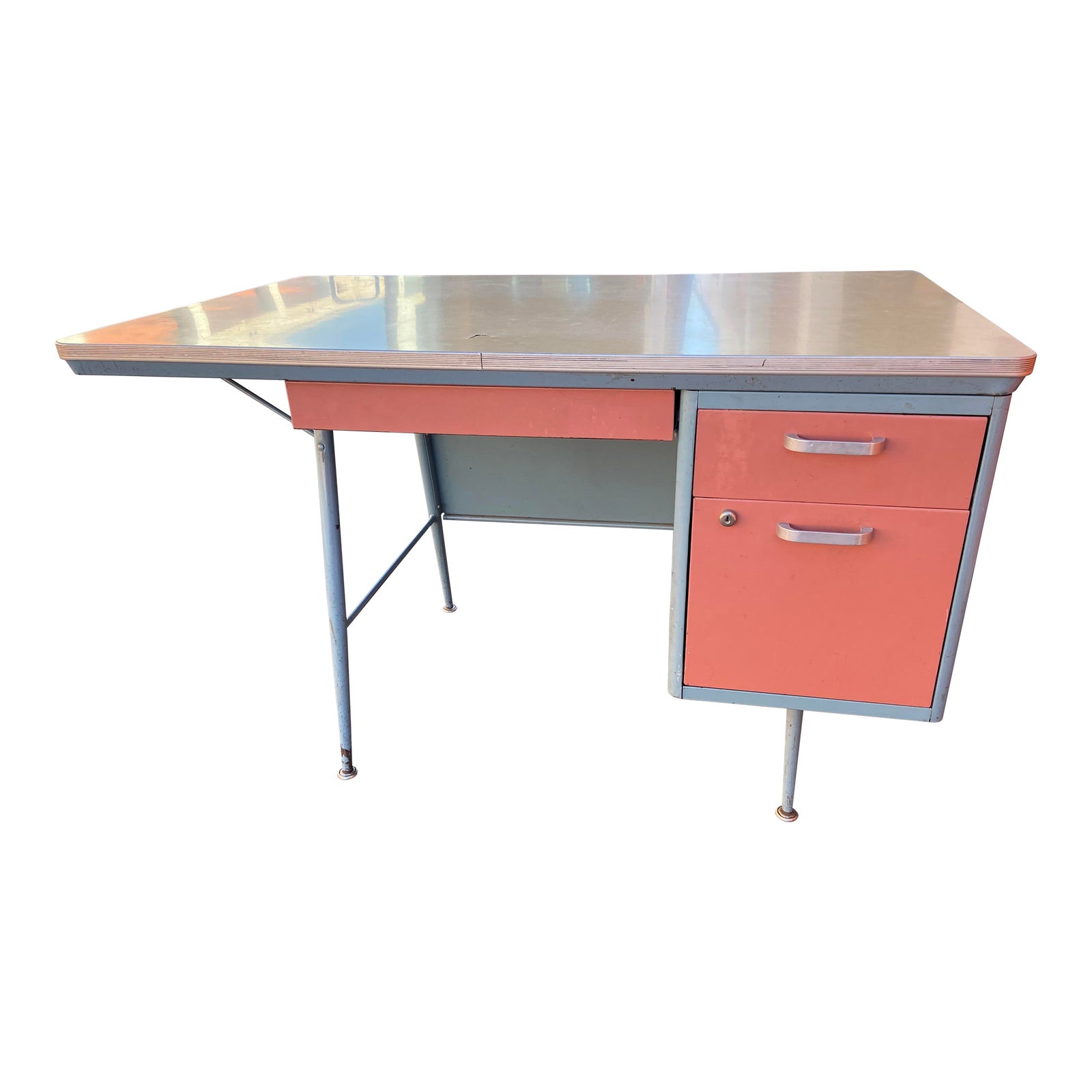 Old metal teachers desk store
