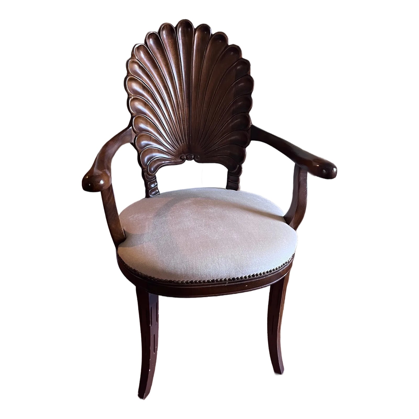 Mid 20th Century Vintage Italian Hand Carved Grotto Chair | Chairish