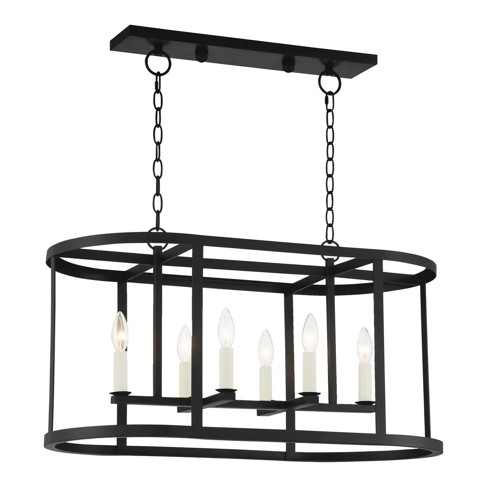 Bryant 6-Light Linear Geometric Chandelier | Chairish