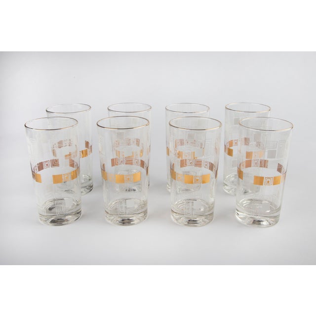 1950's Gold Geometric Abstract Collins Glasses | Chairish