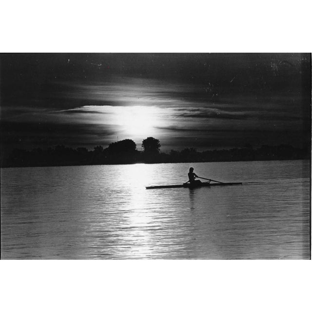 1974 Detroit River Early Morning Rowing Scene | Chairish