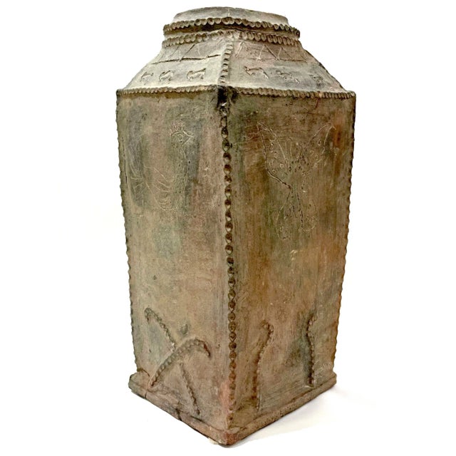 Antique Primitive Philippines Kalinga Incised Slab Pottery Vessel ...