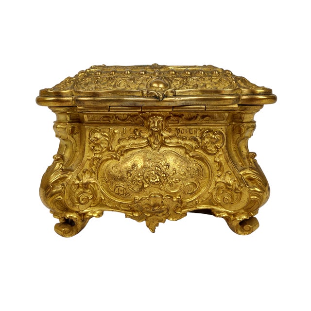 Vintage French Gilt Bronze Dore Box | Chairish