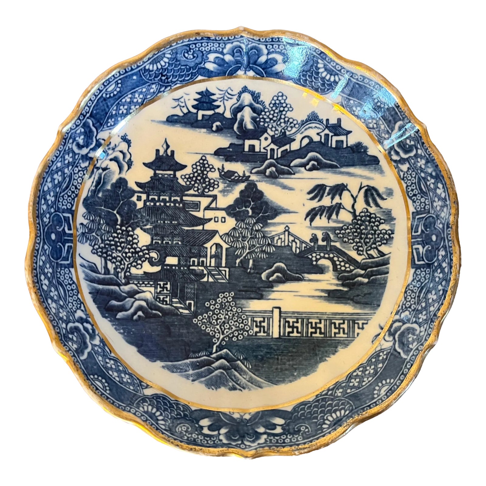 Antique Early 19th Century English Pearlware Cake Dish Decorated in the ...