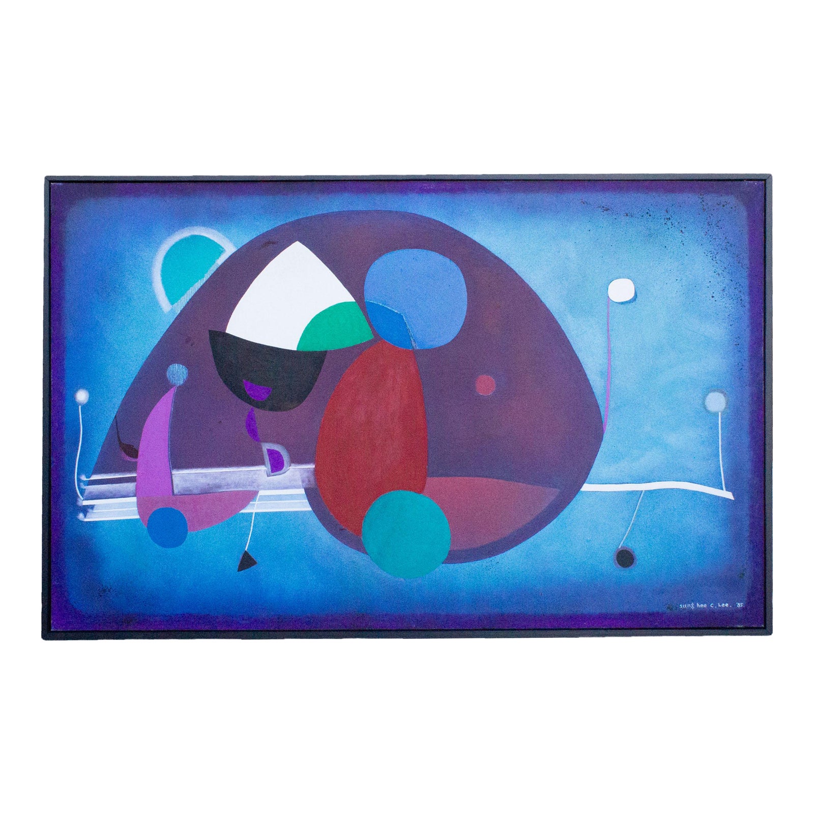 1985 Signed Oil on Canvas Abstract Painting by Sung-Hee Cho | Chairish