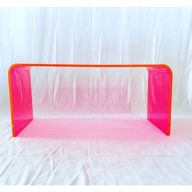 “The Long Game” Coffee Table in Neon Pink | Chairish