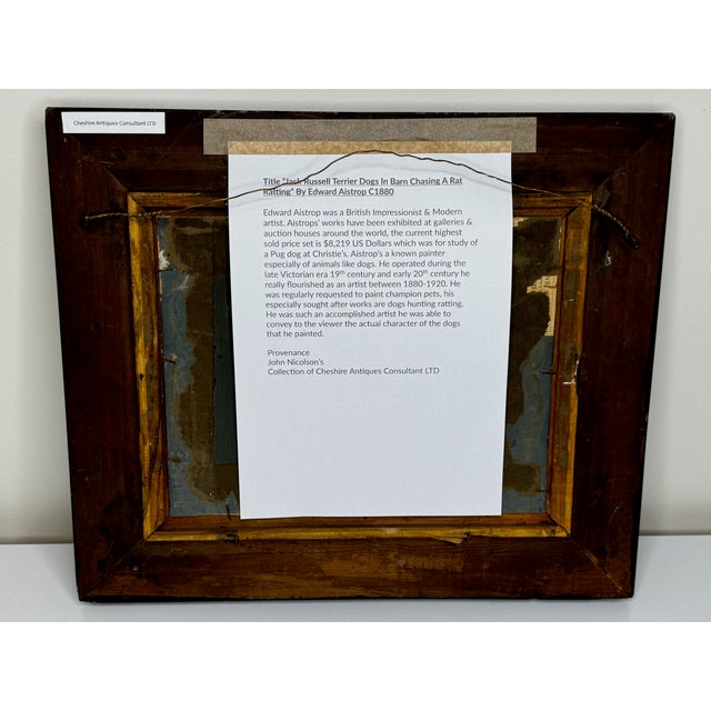 Late 19th Century British Victorian Hunting Oil Painting Jack Russell ...